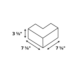 4-8-16 Veneer Corner Return 6-Rib - A-1 Block