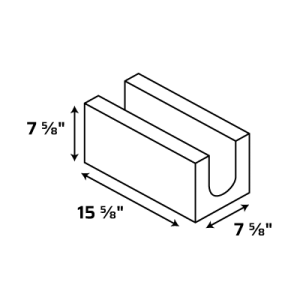 8-8-16 Solid Bottom Lintel - A-1 Block